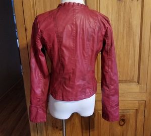 I.B. Diffusion | Jackets & Coats | Ib Diffusion Red Faux Leather Jacket ...